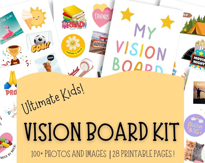 Children's Vision Board Kit: Creative Activity, Hundreds of Elements ...