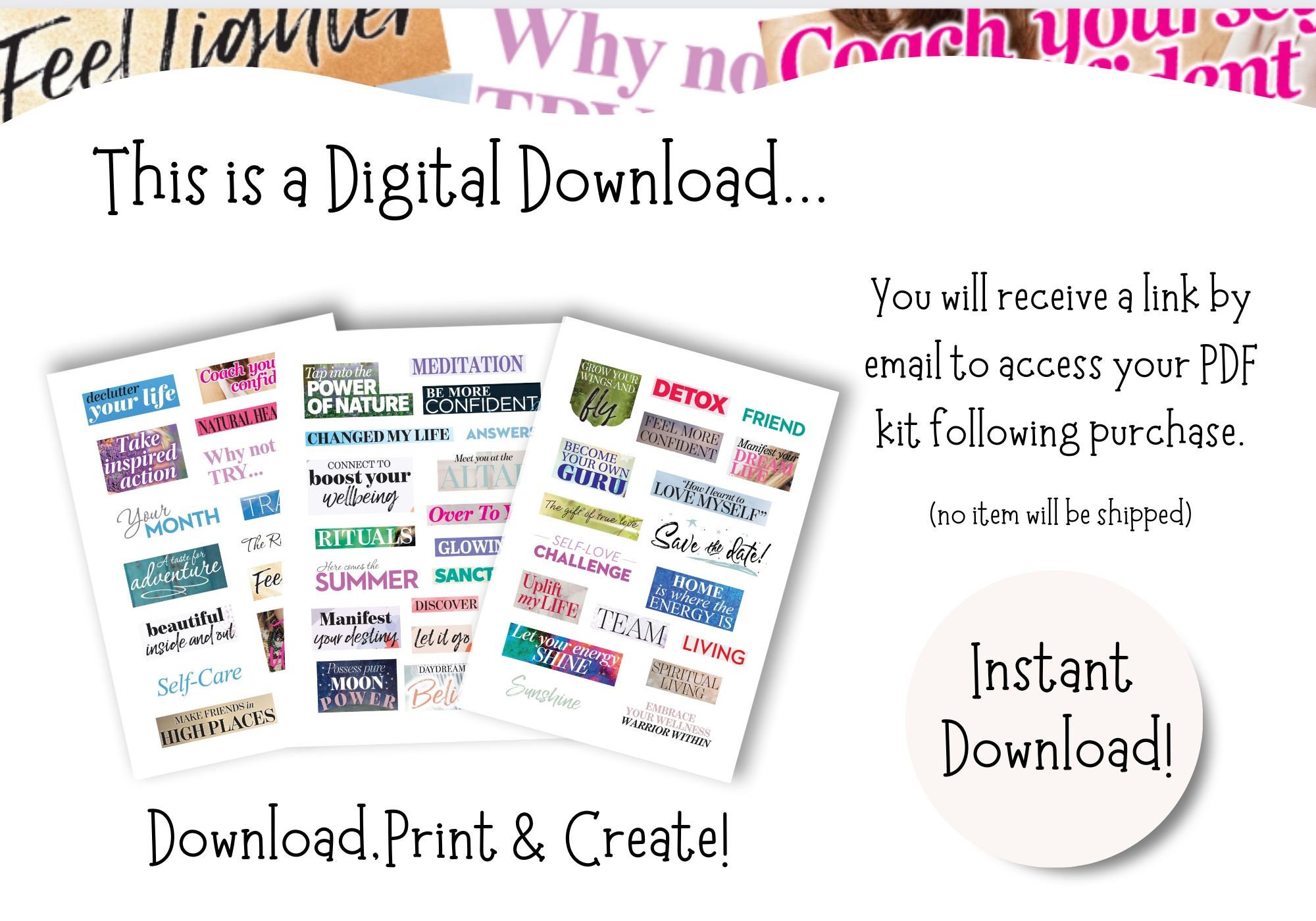 50+ Magazine Words Printable, Vision Board Words, Vision Board 2026 ...