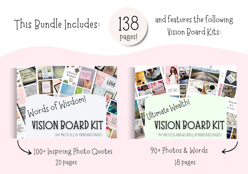 Women's Vision Board Bundle, Vision Board Kit for Women, Vision Board ...