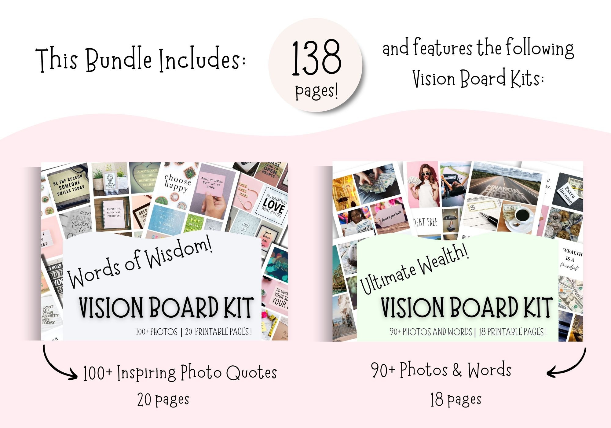 Women's Vision Board Bundle, Vision Board Kit for Women, Vision Board ...