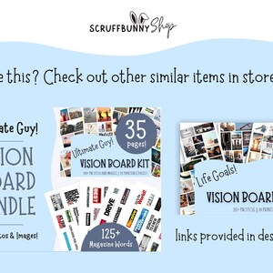 Vision Board Kit for Men, Boys Vision Board Printables, Vision Board ...