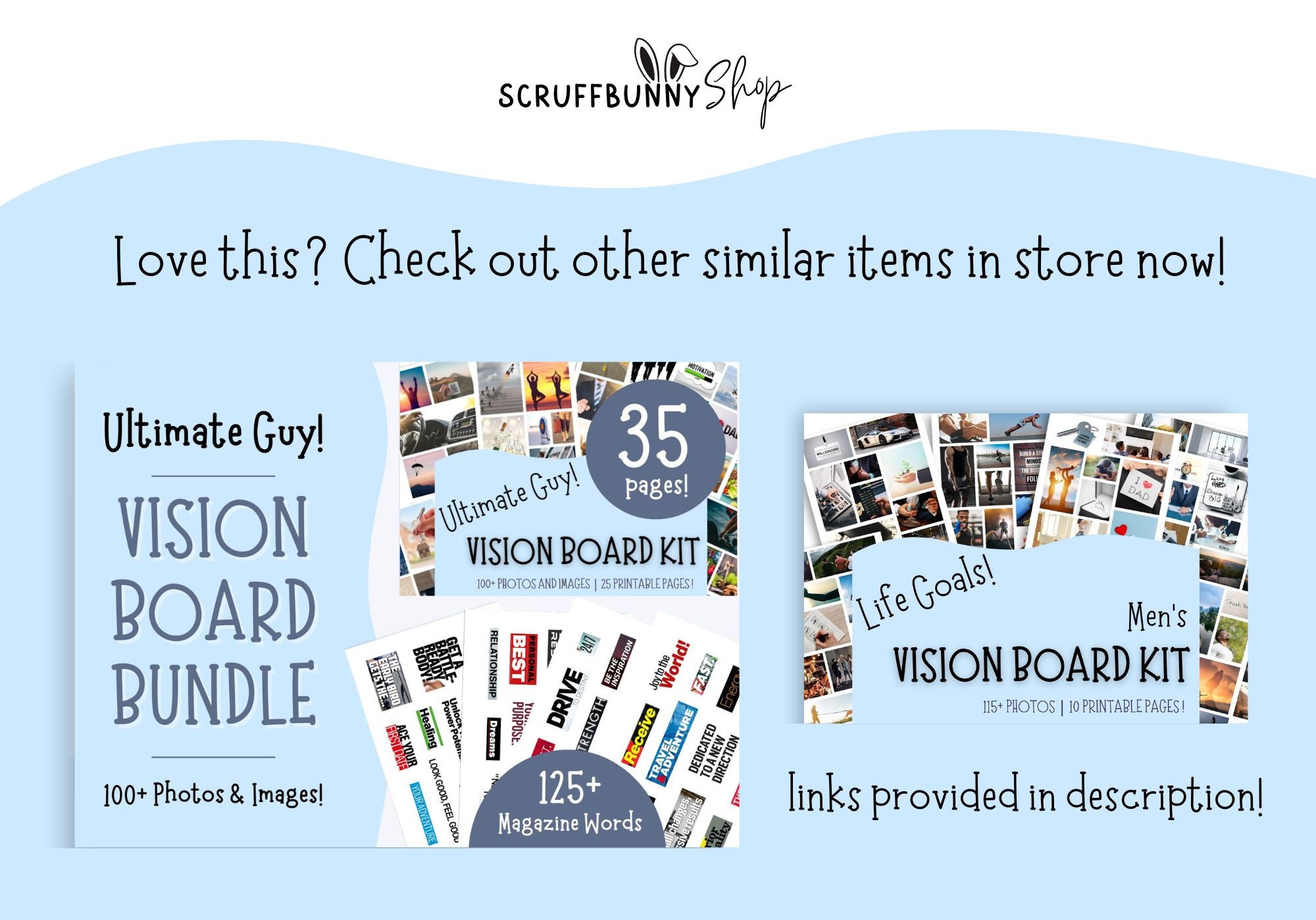 Vision Board Kit for Men, Boys Vision Board Printables, Vision Board ...