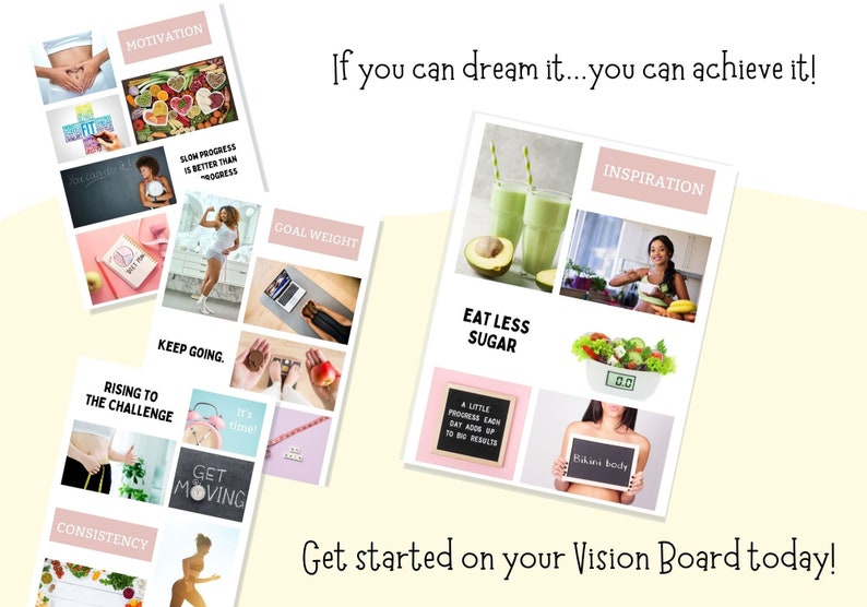 Vision Board Printable for Weight Loss, Vision Board Kit, Fitness ...