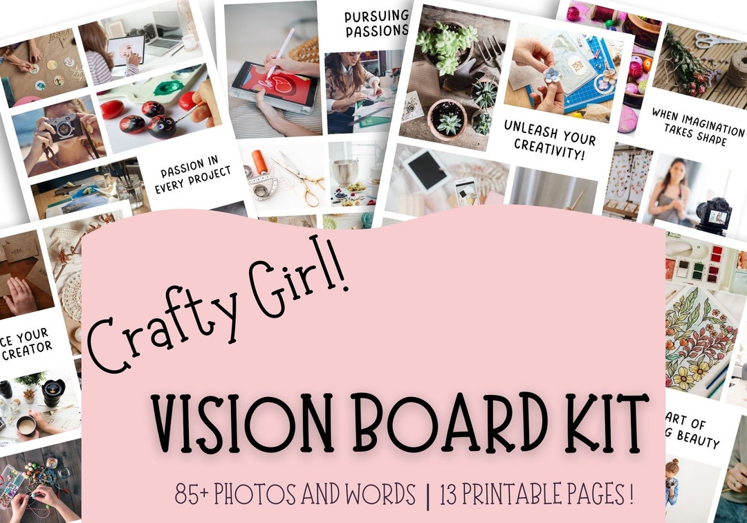 Craft Vision Board Printable, Vision Board Kit, Vision Board Party Kit ...