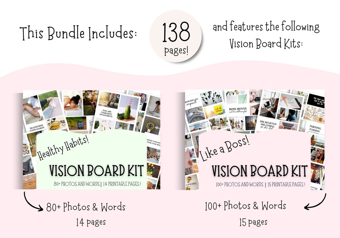 Women's Vision Board Bundle, Vision Board Kit for Women, Vision Board ...