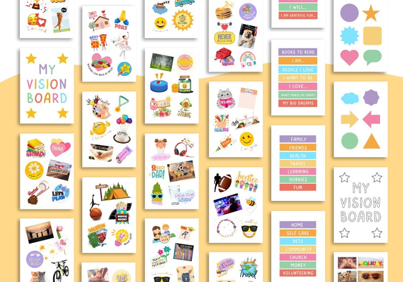 Kids Vision Board Kit Vision Board Printable Family Vision - Etsy