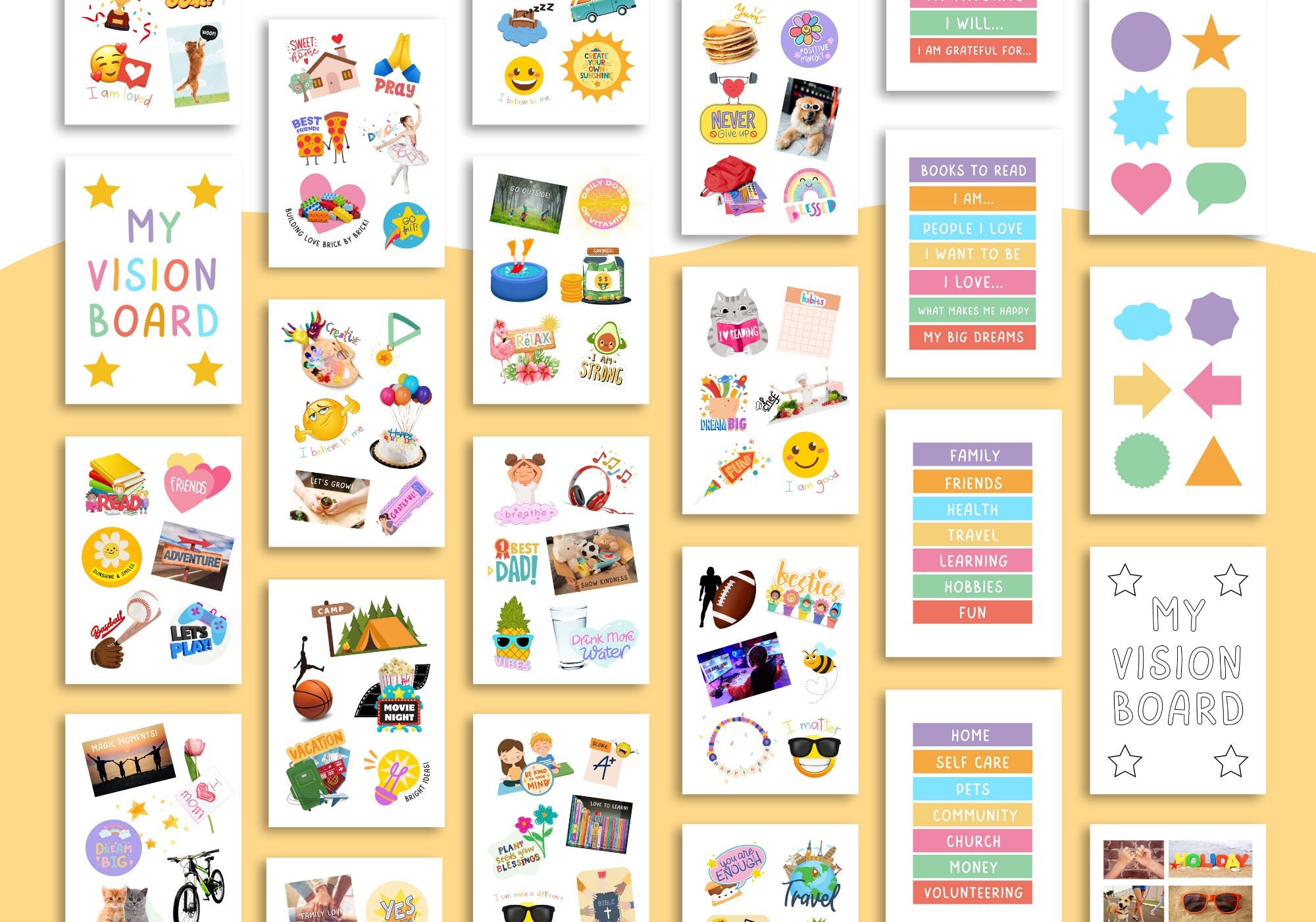 Kids Vision Board Kit Vision Board Printable Family Vision - Etsy UK