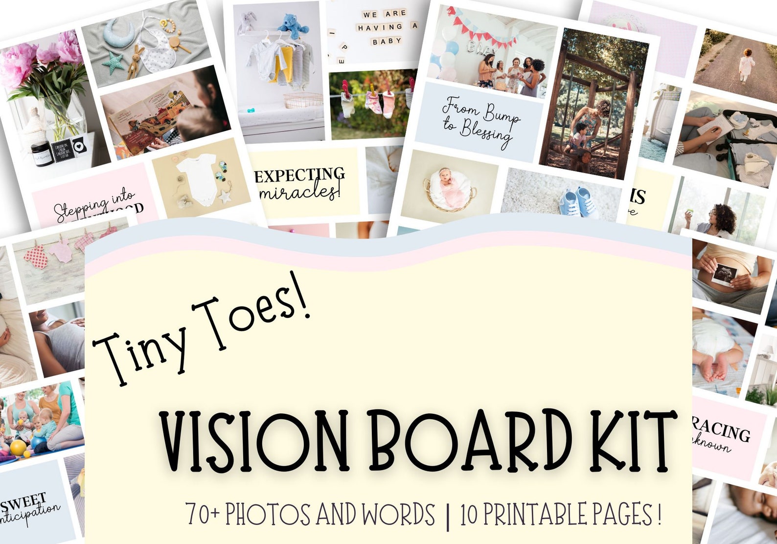 Pregnancy Vision Board Printables, Baby Vision Board Kit, Pregnancy ...