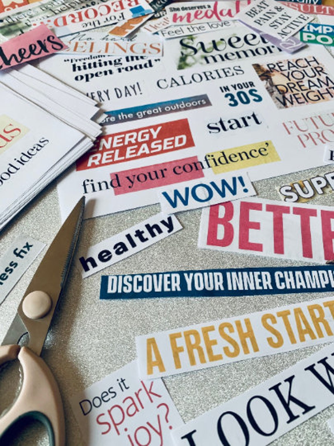 450 Real Magazine Words Printable, Vision Board Words, Vision Board Kit ...