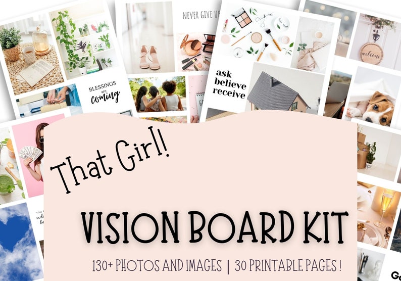 Vision Board Printables for Women, Vision Board Printable Kit, Vision ...