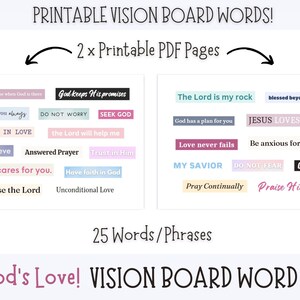 God's Love Vision Board Words, Vision Board Printable, Vision Board ...