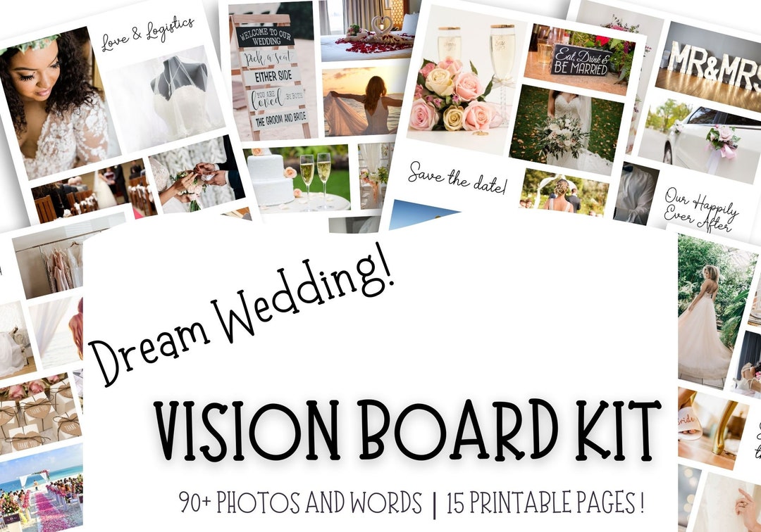 Wedding Vision Board Kit, Vision Board Printable, Wedding Planning ...
