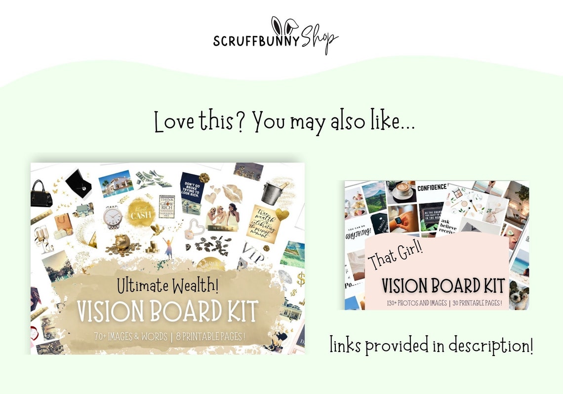 Vision Board Printable for Wealth, Money Vision Board Kit, Vision Board ...