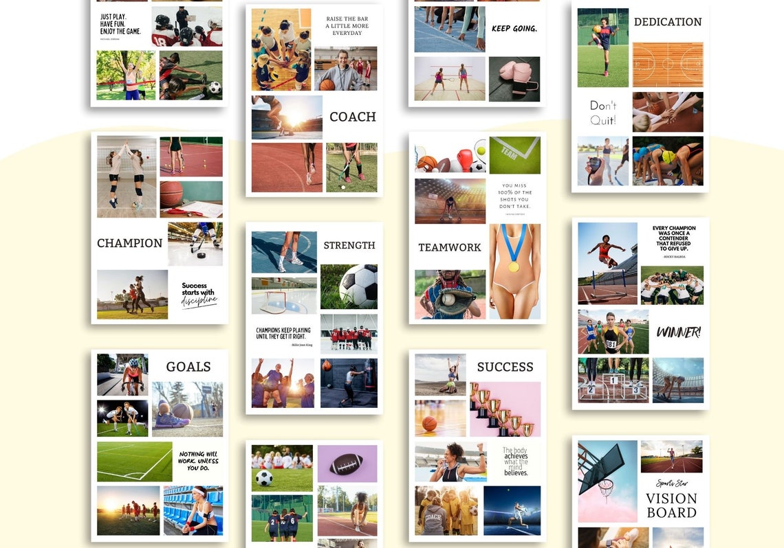 Sports Vision Board Kit, Vision Board Printables for Women, Vision ...