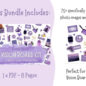 Purple Vision Board Bundle for Women Vision Board Printable Vision ...
