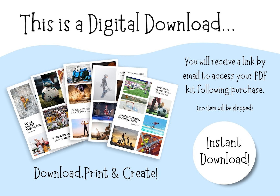 Vision Board Kit for Men, Teen Boys Vision Board Printables, Sports ...