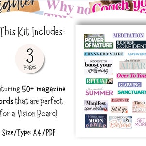 50+ Magazine Words Printable, Vision Board Words, Vision Board 2026 ...