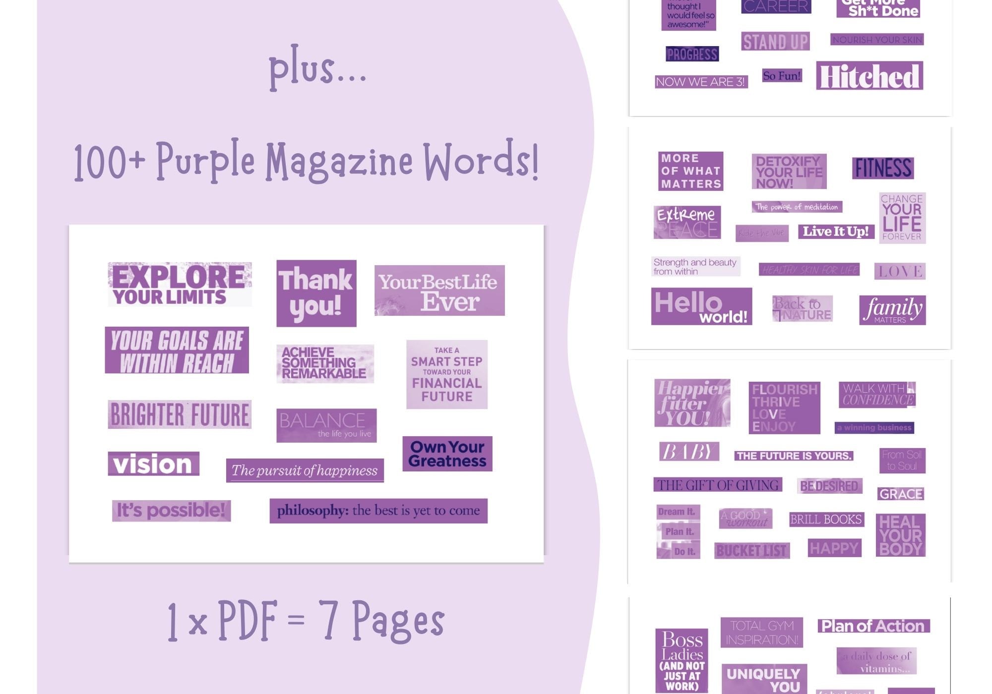 Purple Vision Board Bundle for Women Vision Board Printable Vision ...