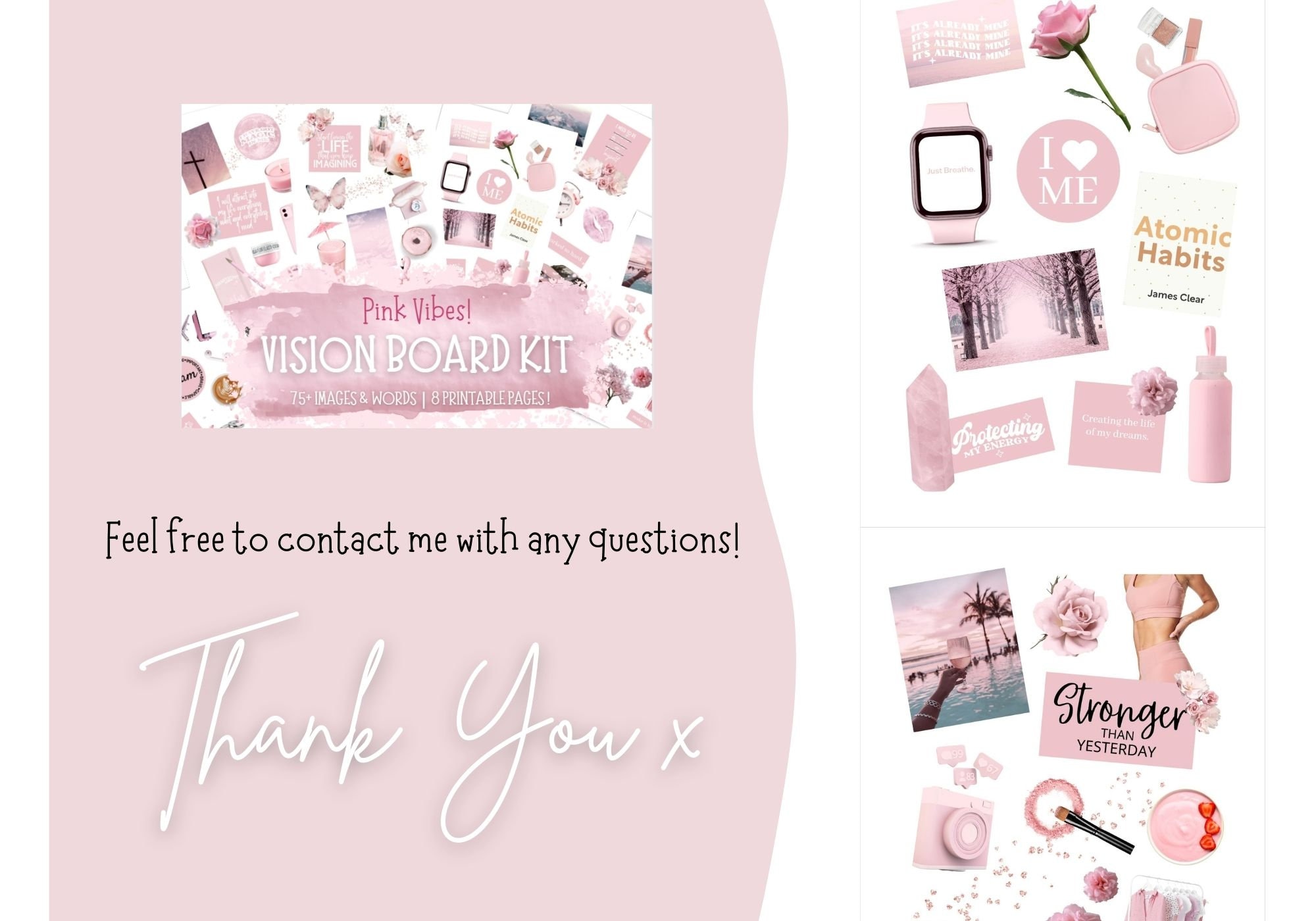 Pink Vision Board Bundle for Women Vision Board Printable Vision Board ...