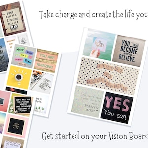 Vision Board Kit, Vision Board Printables, Motivational Words for Women ...