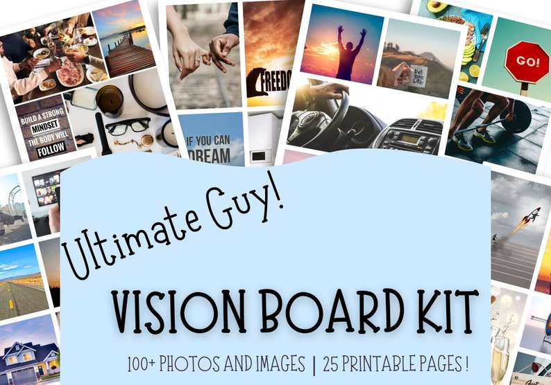 Vision Board Kit for Men, Vision Board Printable, Vision Board for Boys ...