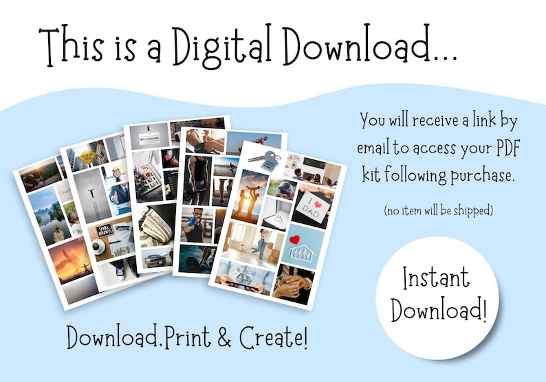 Vision Board Kit for Men, Boys Vision Board Printables, Vision Board ...