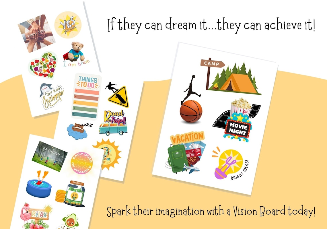 Kids Vision Board Kit, Vision Board Printable, Family Vision Board ...