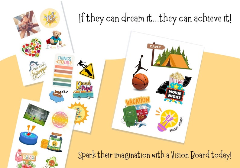 Kids Vision Board Kit, Vision Board Printable, Family Vision Board ...