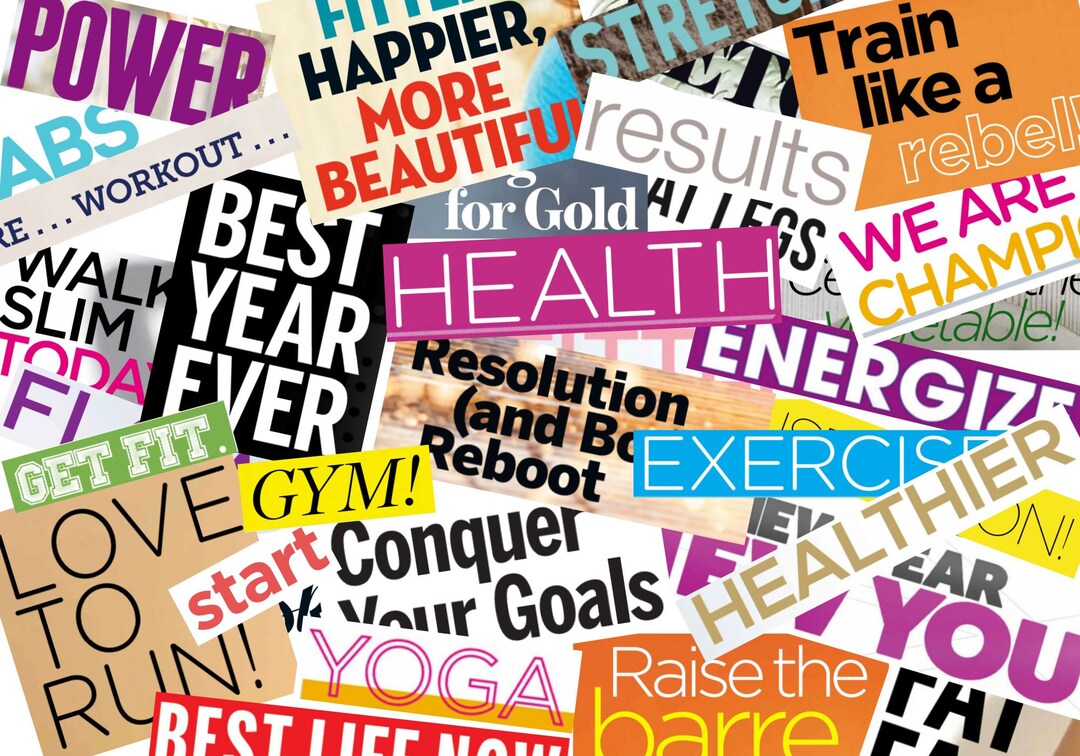 Health & Fitness 2026! Magazine Words Printable, 150+ Vision Board ...