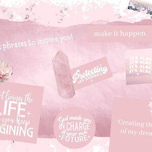 Pink Vision Board Printable for Women, Vision Board Kit for Girls, Pink ...