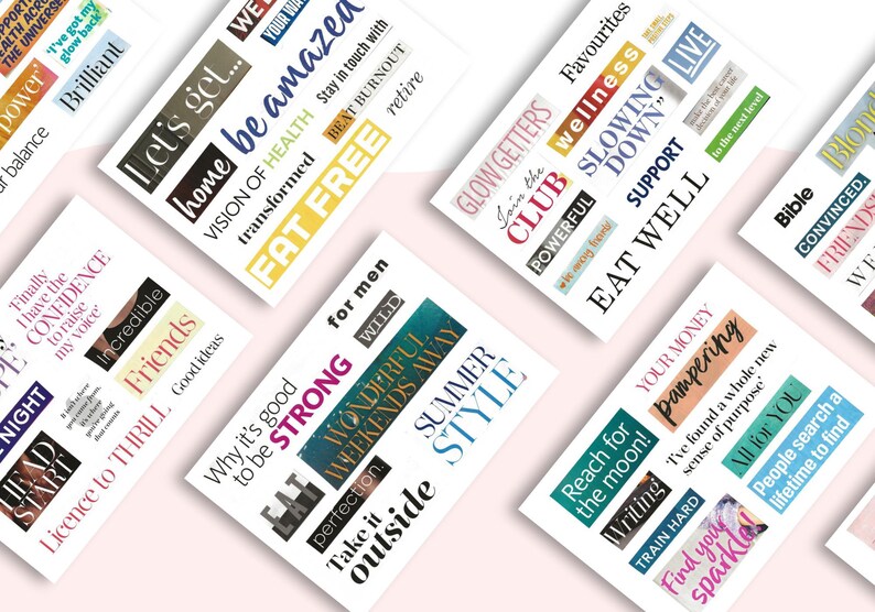 450+ Real Magazine Words Printable, Vision Board Words, Vision Board ...