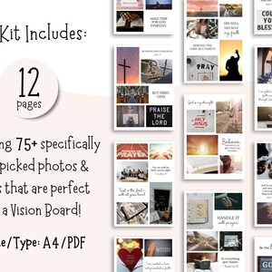 Vision Board Faith Printable, Christian Vision Board Kit, Vision Board ...