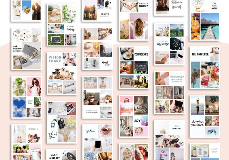 Vision Board Printables for Women, Vision Board Printable Kit, Vision ...