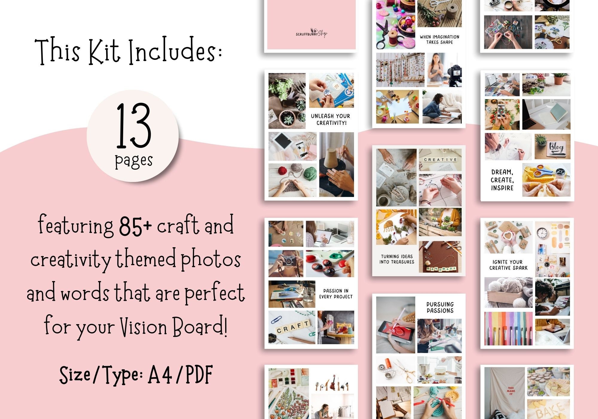 Craft Vision Board Printable, Vision Board Kit, Vision Board Party Kit, Vision Board for Women ...