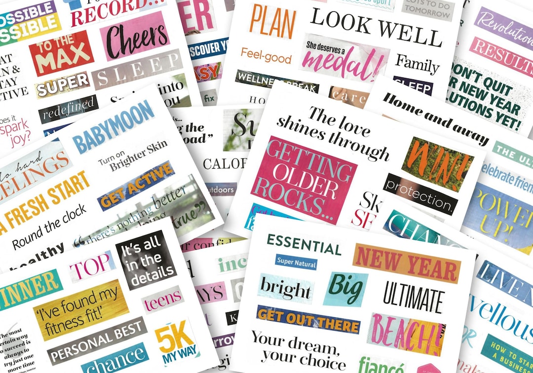 450+ Real Magazine Words Printable, Vision Board Words, Vision Board ...