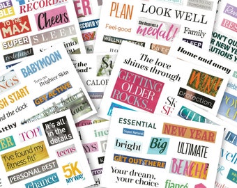 100 Real Magazine Words Cutouts Printable Vision Board Words Vision ...