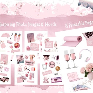 Pink Vision Board Printable for Women, Vision Board Kit for Girls, Pink ...