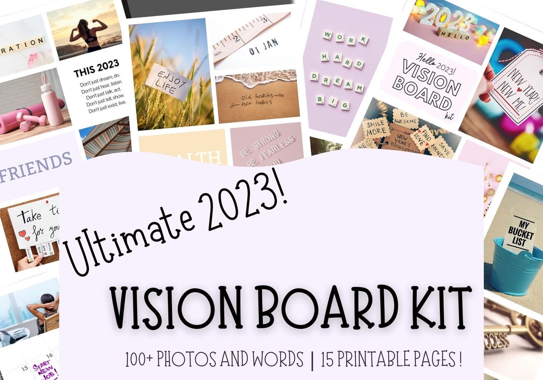Vision Board Printable for 2023 Vision Board Kit for New - Etsy