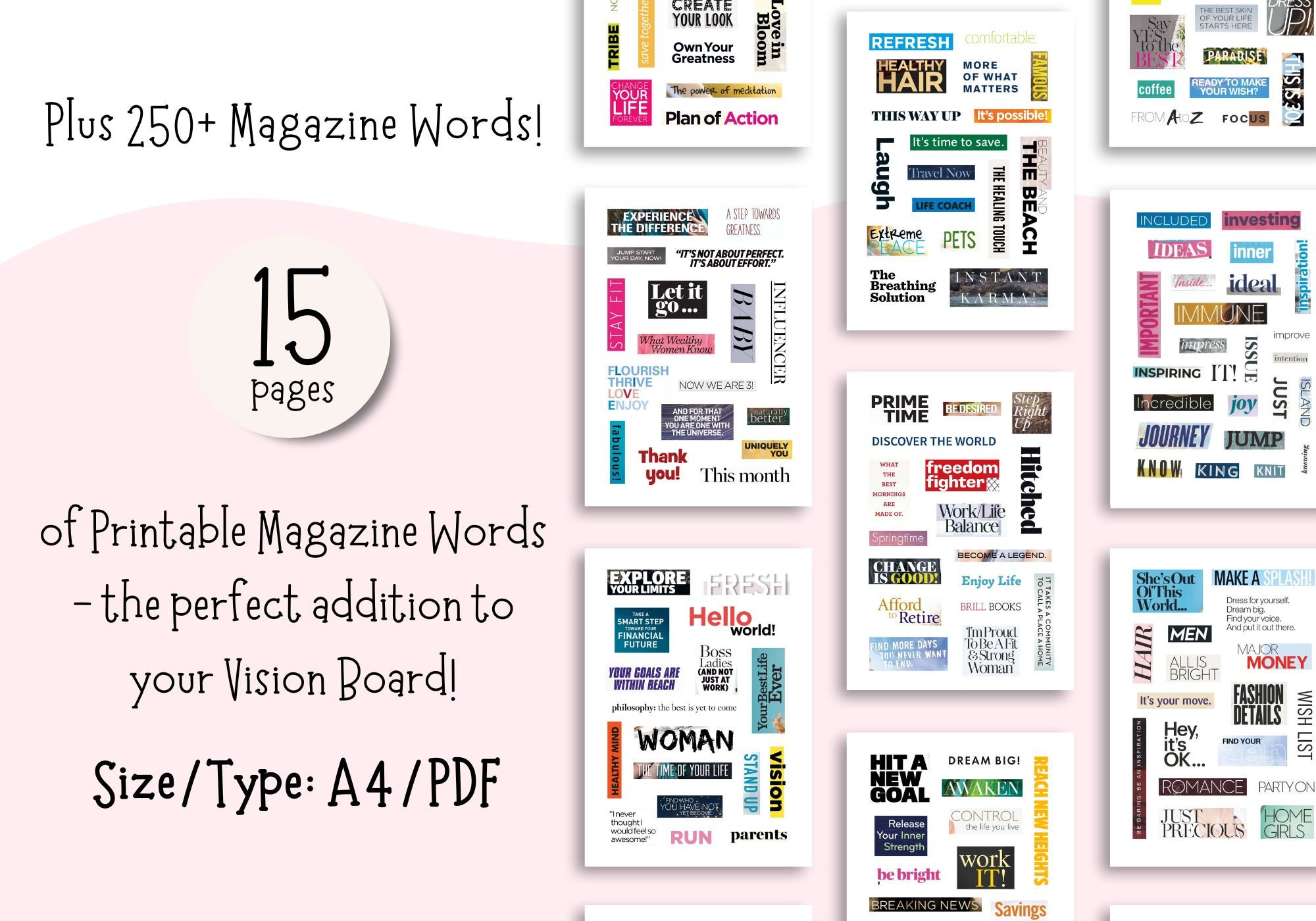 Women's Vision Board Bundle, Vision Board Kit for Women, Vision Board ...