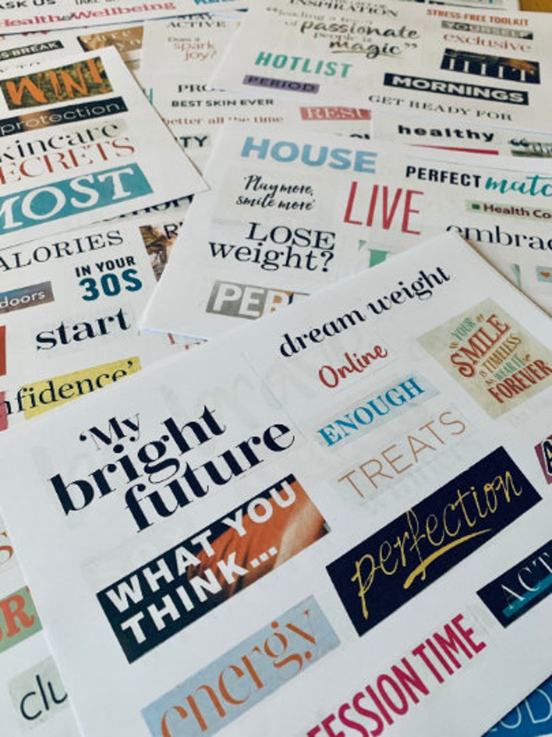 450 Real Magazine Words Printable, Vision Board Words, Vision Board Kit ...