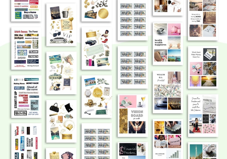 Money Vision Board Bundle, Vision Board Kit for Women, Vision Board for ...