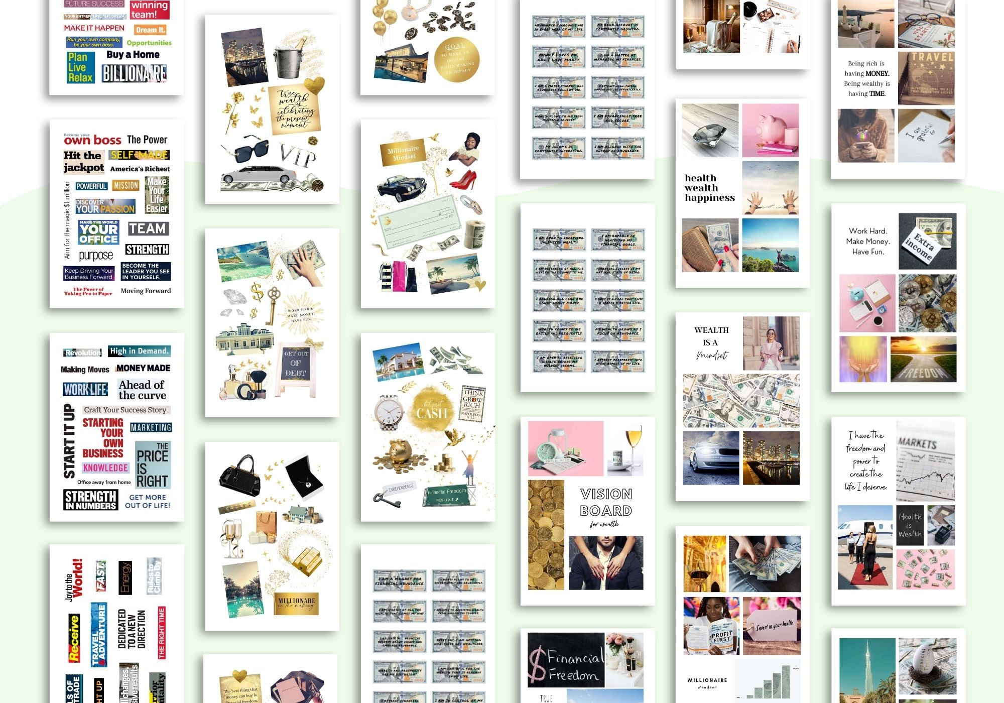 Money Vision Board Bundle, Vision Board Kit for Women, Vision Board for ...