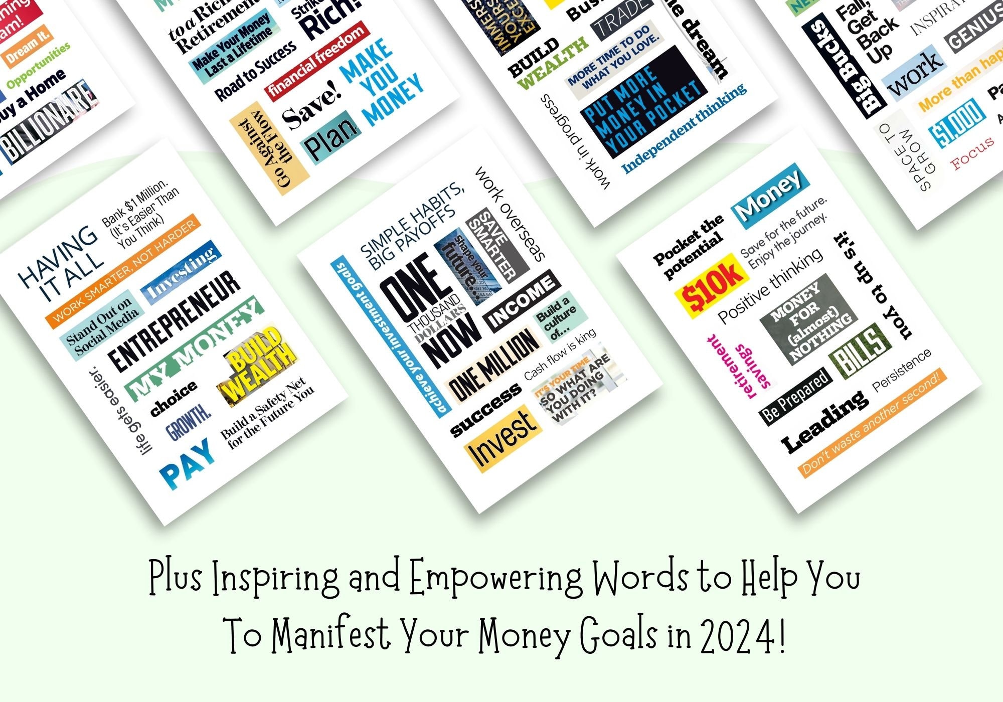 Money Vision Board Bundle, Vision Board Kit for Women, Vision Board for ...