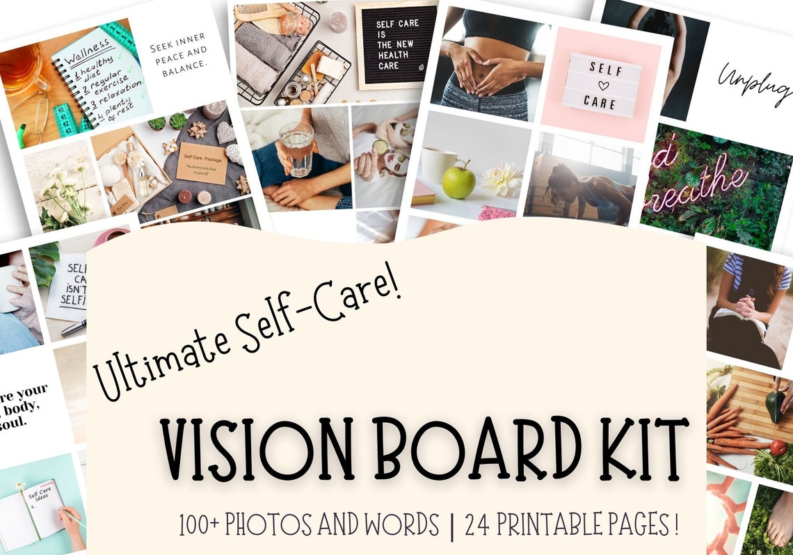 Self-care Vision Board Printable, Vision Board for Women, Vision Board ...