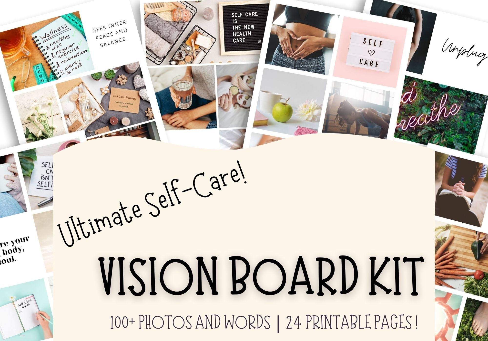 Self-care Vision Board Printable, Vision Board for Women, Vision Board ...