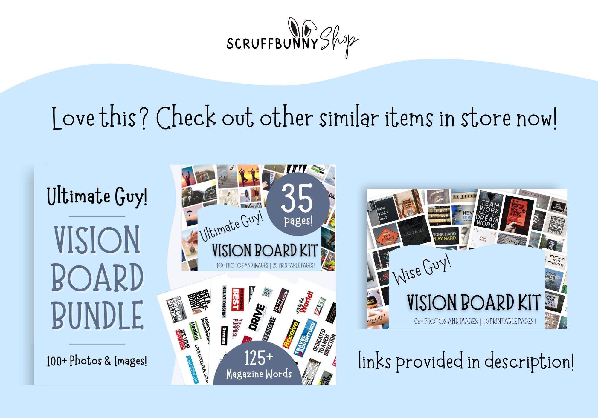 Vision Board Kit for Men, Boys Vision Board Printables, Vision Board ...