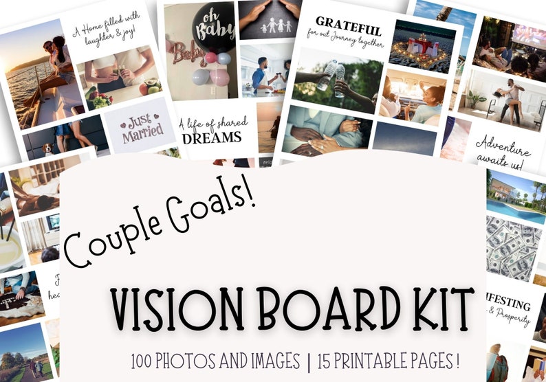 Couples Vision Board Kit, Vision Board Printable, Vision Board 2026 ...