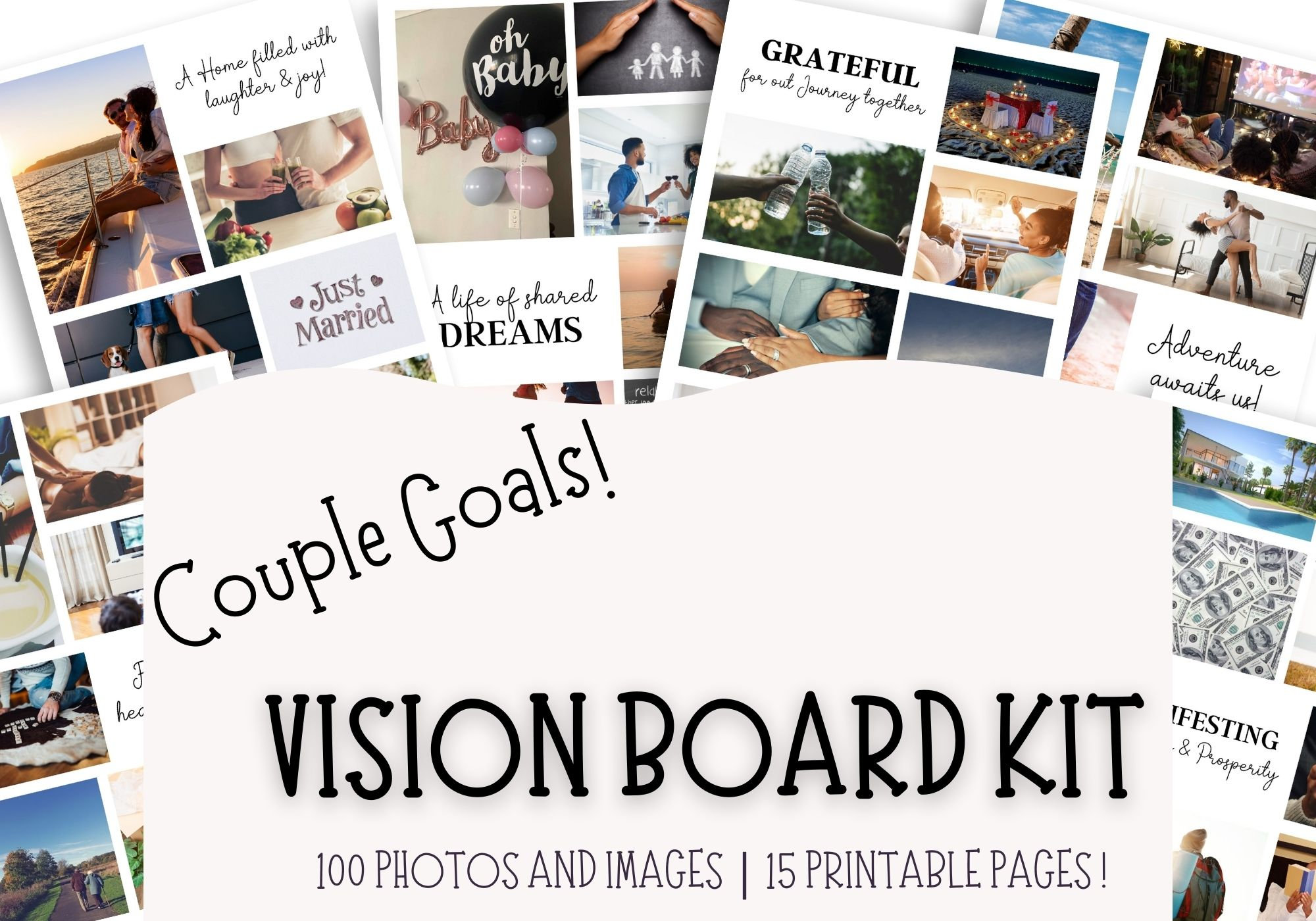 Couples Vision Board Kit, Vision Board Printable, Vision Board 2026 ...