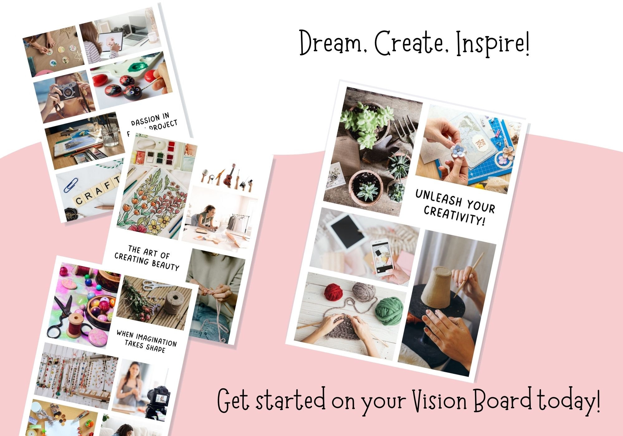 Craft Vision Board Printable, Vision Board Kit, Vision Board Party Kit ...