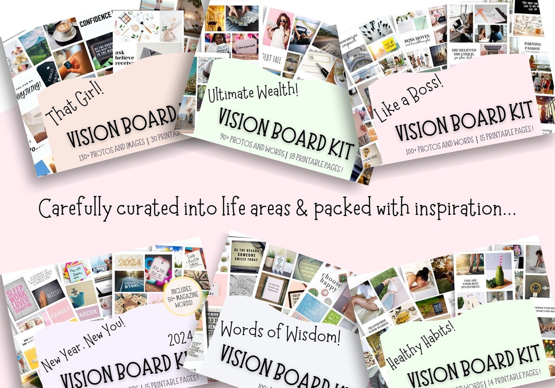 Women's Vision Board Bundle, Vision Board Kit for Women, Vision Board ...